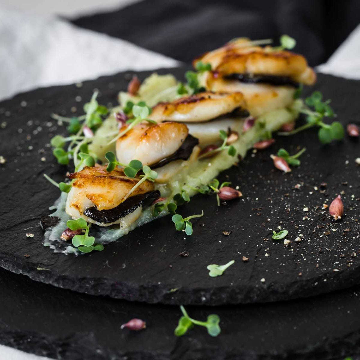 Truffle Infused Seared Scallops by Naomi Sherman - Perigord Truffles of ...
